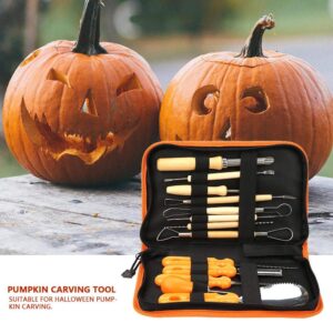 Pumpkin Carving Tool Kit Heavy Duty Stainless Steel Carving Set Easily Carve Sculpt Halloween Halloween Pumpkin Carving Tools Carving Kit Halloween Heavy Duty Carving Set with Carrying Case