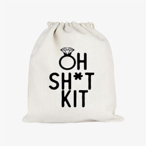 oh shit kit drawstring hangover bachelorette kit bags cotton muslin drawstring bags for bridal shower hen's party kit bag