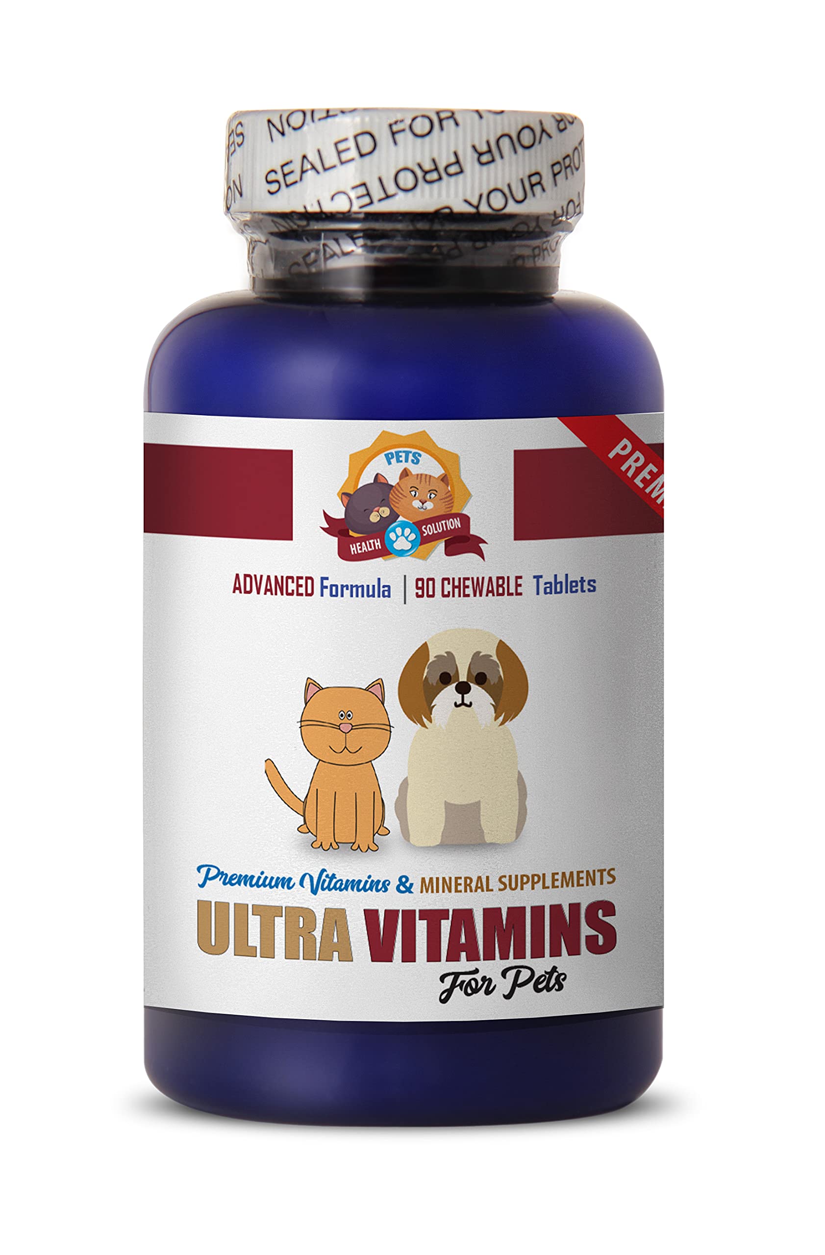 cat Wellness Center - Ultra PET Vitamins - Chews - for Dogs and Cats - Mineral Supplement - biotin for Cats - 90 Treats (1 Bottle)