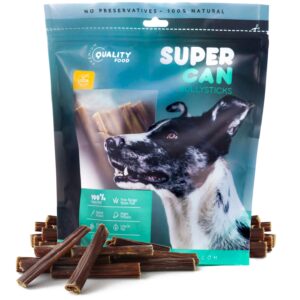 supercan bullysticks 6" beef bully sticks for small medium large dogs (25pc) 100% natural dog chews - long lasting treats for aggressive chewers - healthy teeth