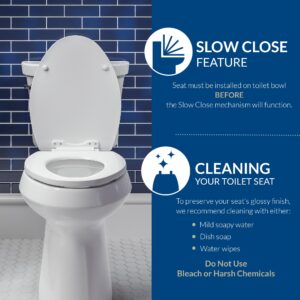 MAYFAIR 887SLOW 346 Affinity Slow Close Removable Plastic Toilet Seat that will Never Loosen, Providing the Perfect Fit, ROUND, Long Lasting Solid Plastic, Biscuit