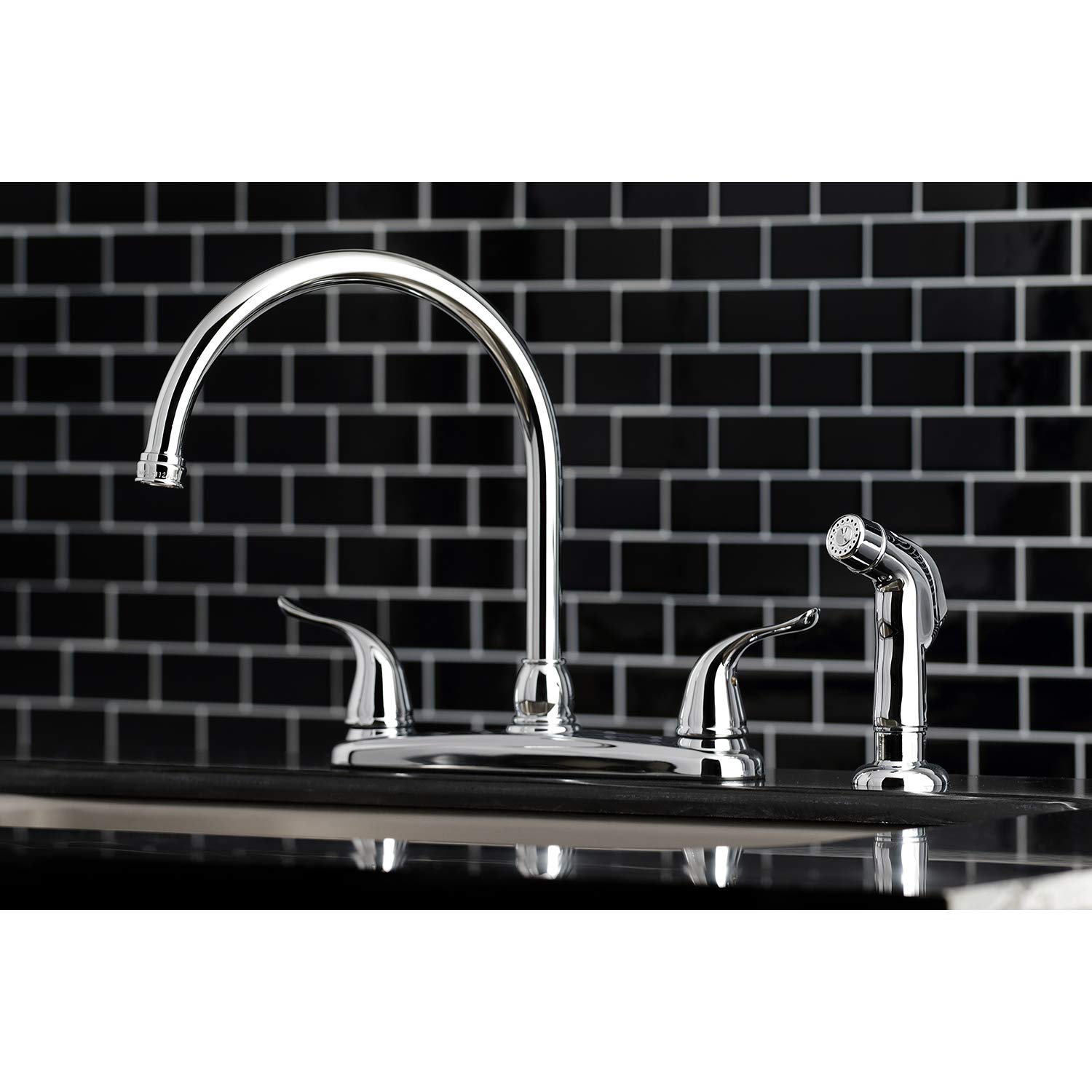 Kingston Brass KB791YLSP Yosemite 8" Centerset Kitchen Faucet, 8-3/4 inch in Spout Reach, Polished Chrome