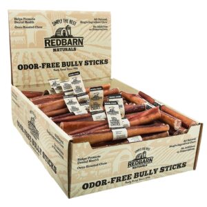 redbarn odor free 7" bully sticks for dogs (35-count)