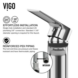 VIGO Norfolk 11'' H Single Handle Single-Hole Bathroom Vessel Faucet in Chrome-VG03027CH