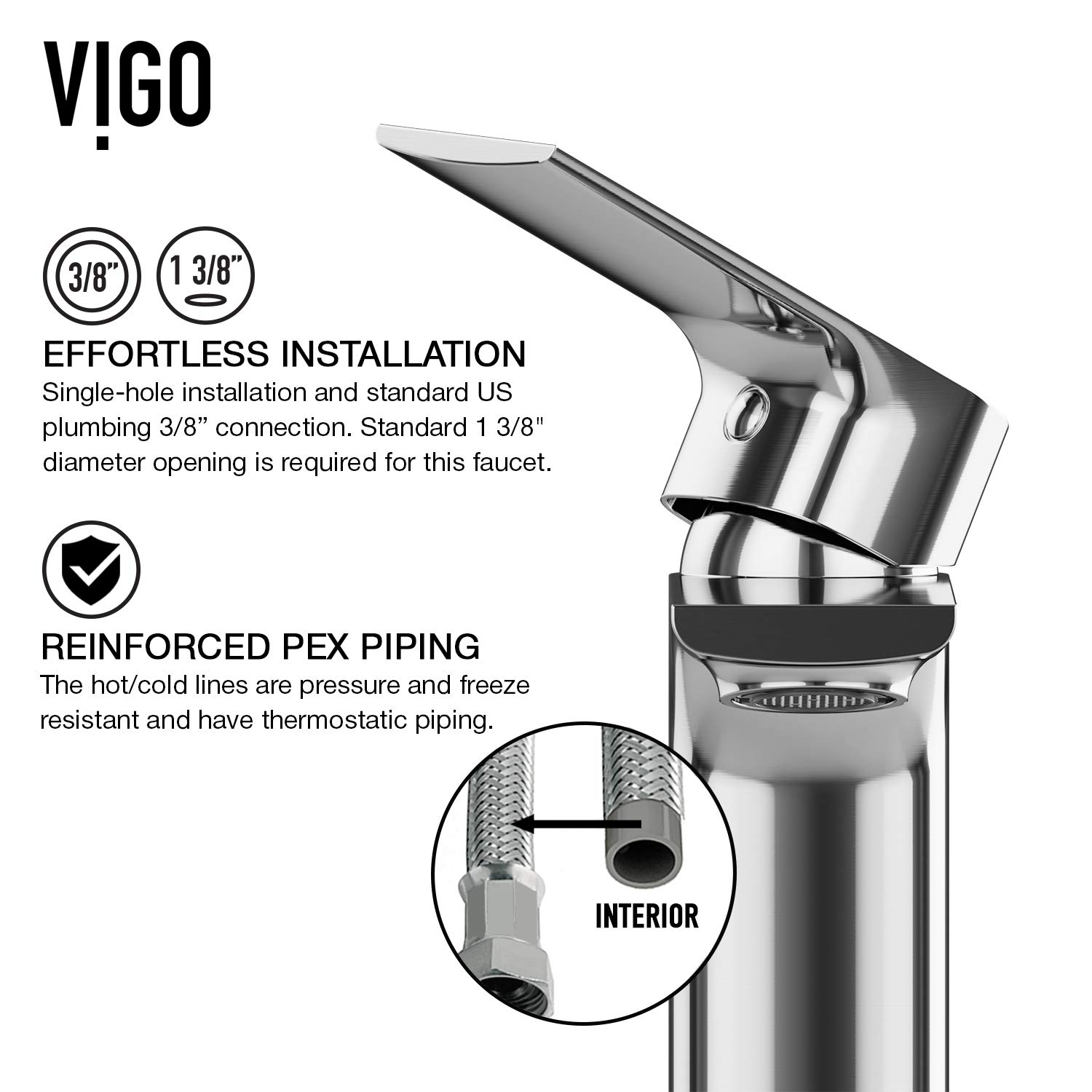 VIGO Norfolk 11'' H Single Handle Single-Hole Bathroom Vessel Faucet in Chrome-VG03027CH