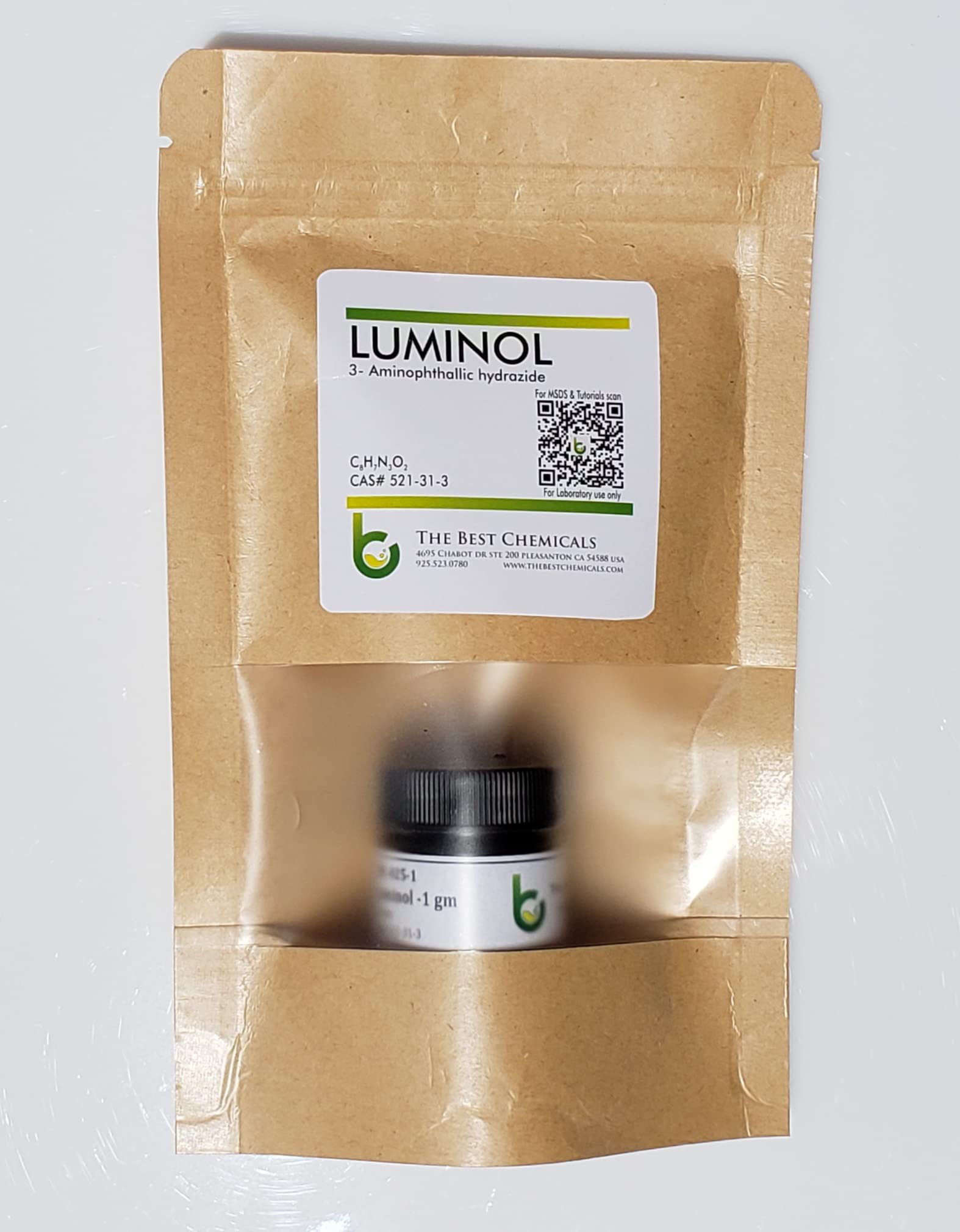 1 Gram Luminol - Luminol Powder - for Luminol Kit - for Cool Blue Light Experiment Kit - for Forensic Science Kit