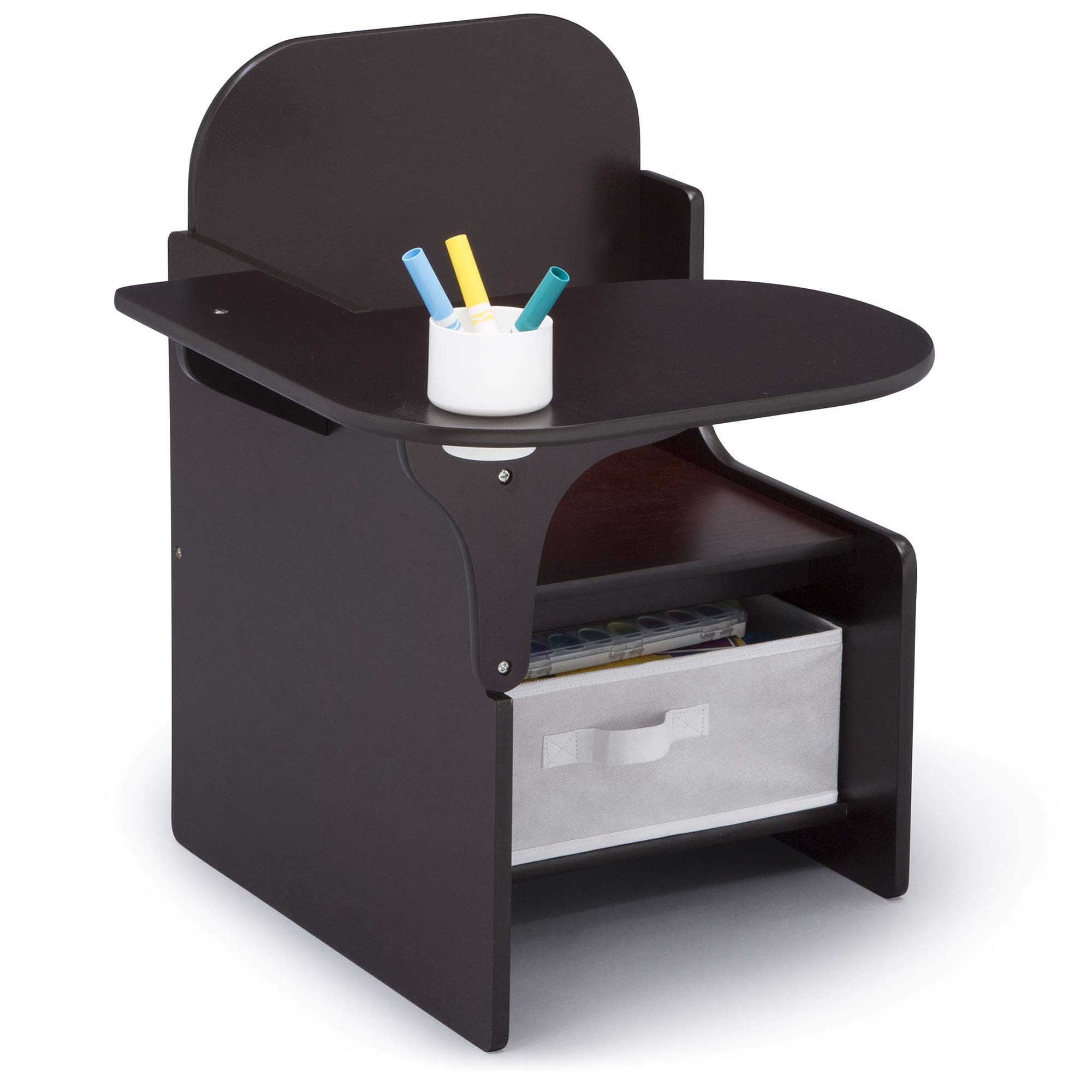 Delta Children MySize Chair Desk With Storage Bin, Dark Chocolate