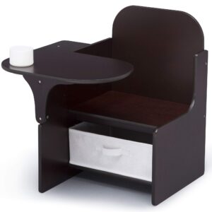 delta children mysize chair desk with storage bin, dark chocolate