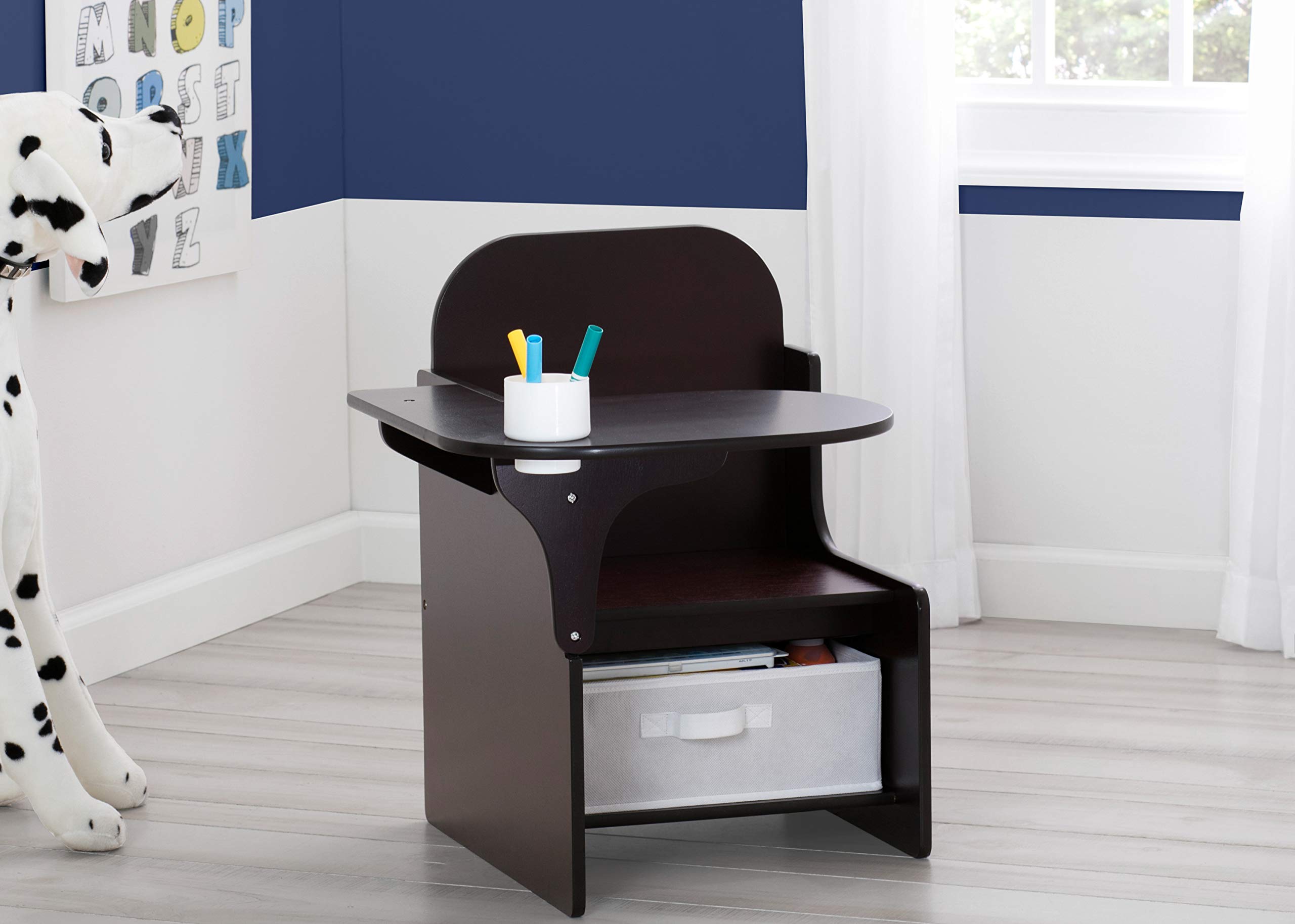 Delta Children MySize Chair Desk With Storage Bin, Dark Chocolate