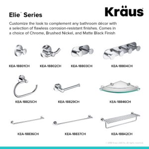 Kraus Elie Bathroom Robe and Towel Double Hook, Chrome Finish, KEA-18802CH