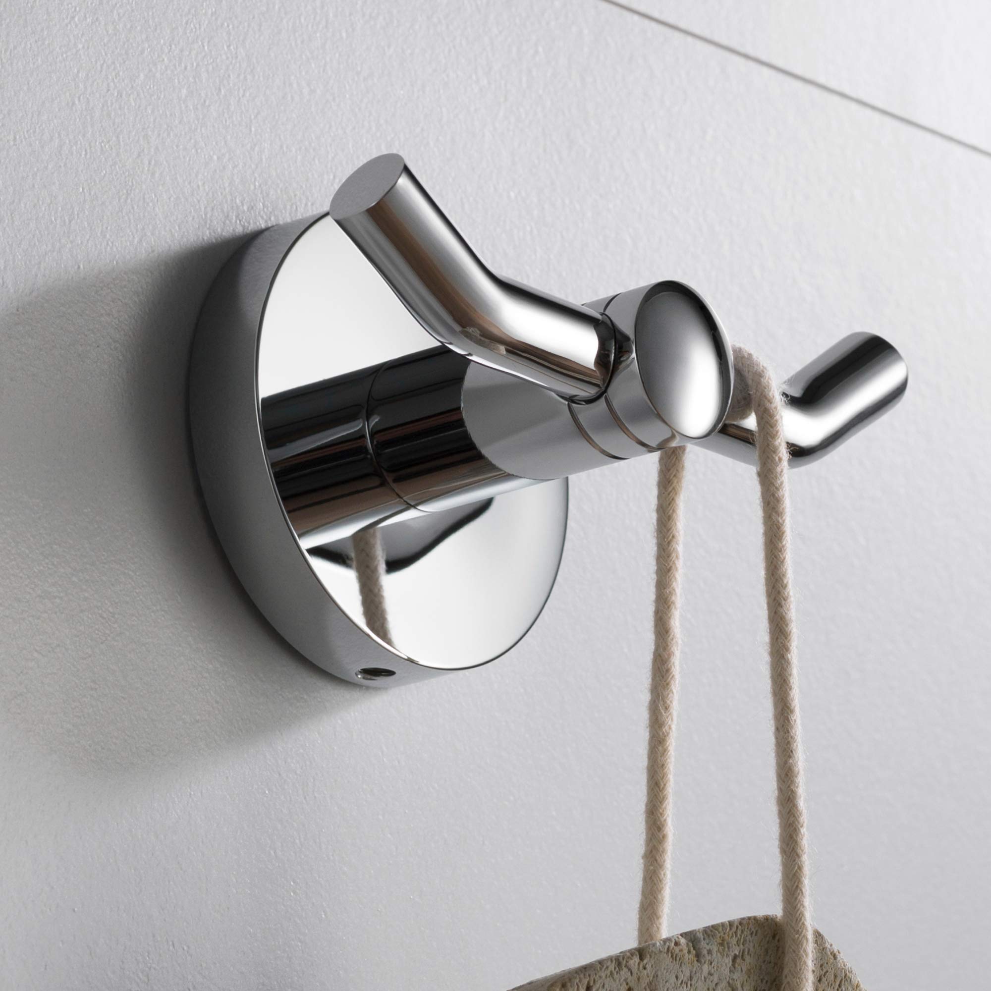 Kraus Elie Bathroom Robe and Towel Double Hook, Chrome Finish, KEA-18802CH