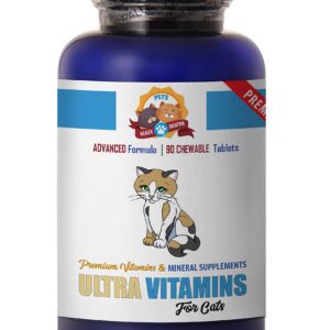 cat Vitamins for Liver - Ultra CAT Vitamins - Mineral Supplement - Premium Chews - Vitamin b12 for Cats - 90 Treats (1 Bottle)