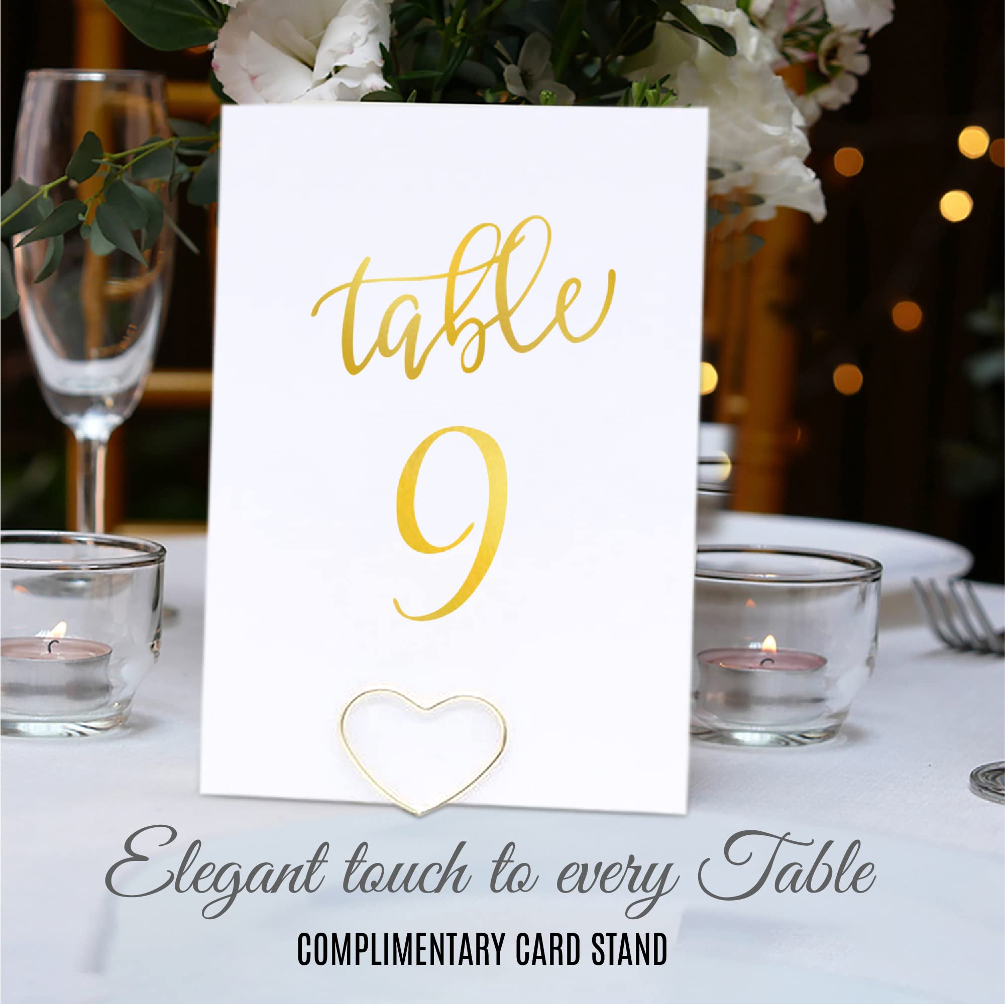 30 Pieces Table numbers For Wedding Reception With Pcs Number Holder , Holders Place cards Card Gold Numbers, white,gold