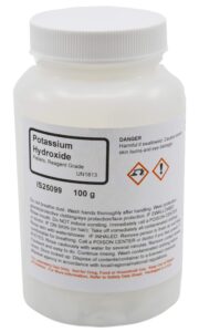 aldon innovating science reagent-grade potassium hydroxide pellet, 100g - the curated chemical collection