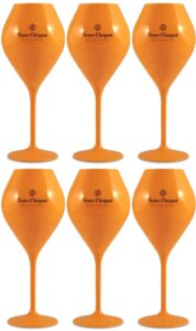 veuve clicquot 6x yellow trendy champagne flutes polycarbonate acrylic poolside glasses goblets (small edition)