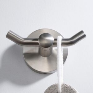 Kraus Elie Bathroom Robe and Towel Double Hook, Brushed Nickel Finish, KEA-18802BN