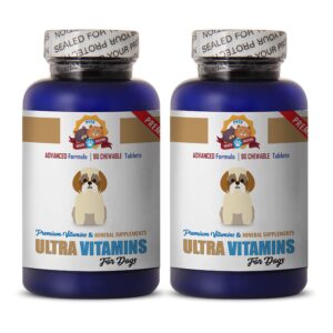 antioxidant for Dogs - Ultra Dog Vitamins - Premium Vitamin and Minerals - Healthy Solution - Dog Vitamin e Supplement - 180 Treats (2 Bottles)