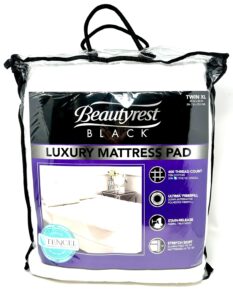 beautyrest black luxury mattress pad, white twin xl 400 thread count