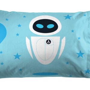 Jay Franco Pixar Wall-E Robo Love 1 Pack Pillowcase - Double-Sided Kids Super Soft Bedding