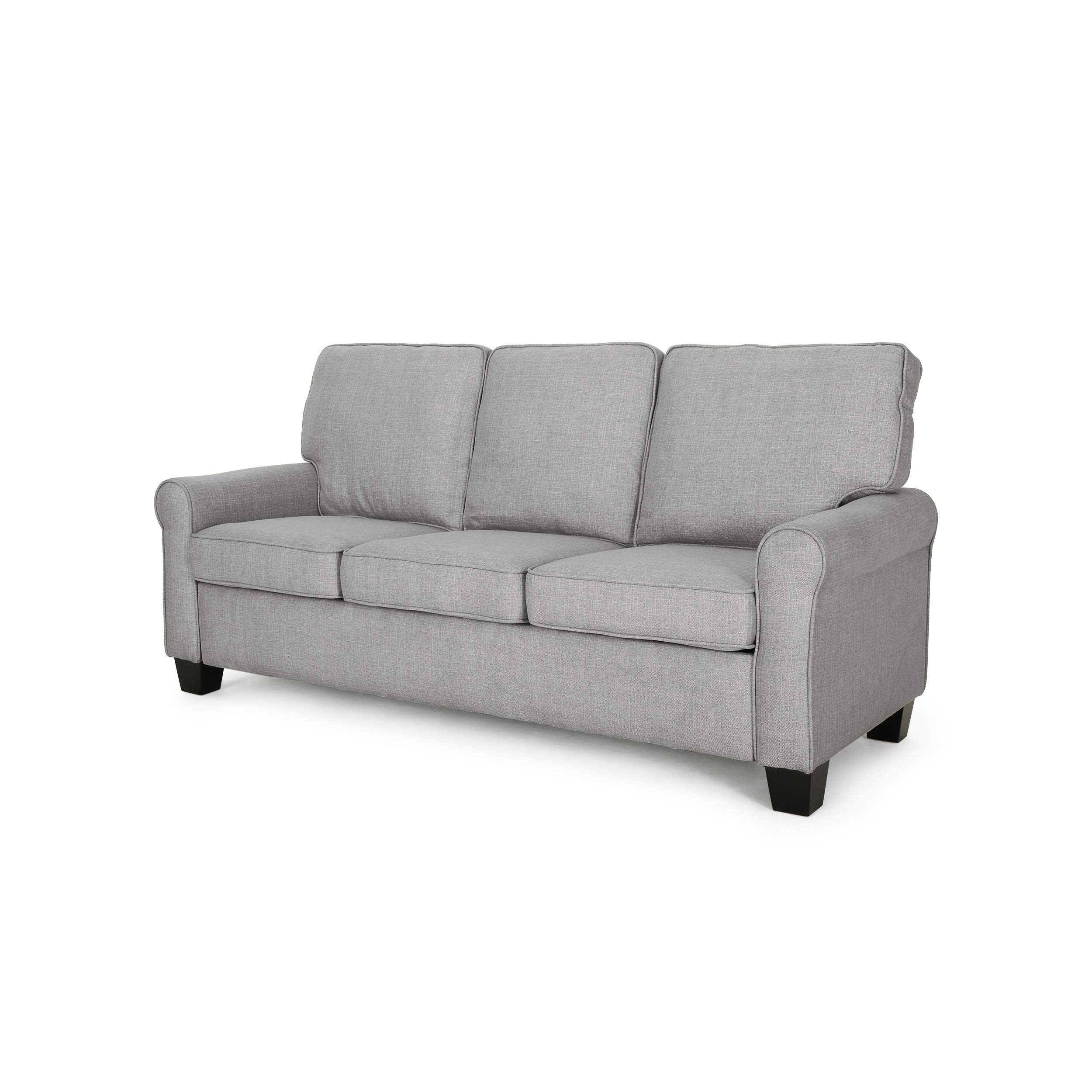 Christopher Knight Home Bridget 3-Seater Sofa, Traditional, Grey, Gray + Dark Brown