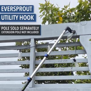 EVERSPROUT Utility Hook | Installing and Hanging Christmas Lights, Bird feeders, Reaching High Places | Lightweight, Fits on 3/4 inch Acme Thread Pole Tips (Hook Only, No Pole)