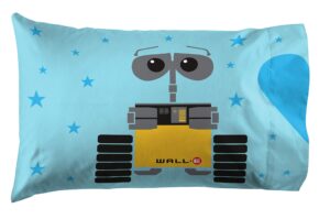 jay franco pixar wall-e robo love 1 pack pillowcase - double-sided kids super soft bedding