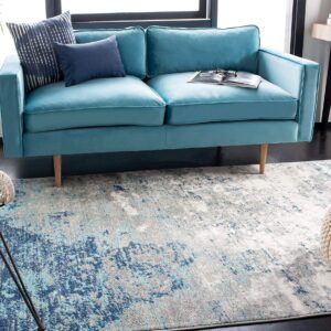 SAFAVIEH Jasper Collection Area Rug - 9' x 12', Grey & Blue, Modern Abstract Design, Non-Shedding & Easy Care, Ideal for High Traffic Areas in Living Room, Bedroom (JSP107G)