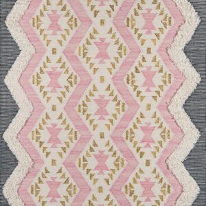 Novogratz by Momeni Rugs Indio 100% Wool Hand Made Contemporary Area Rug, 3' X 5', Pink (INDIOIND-1PNK3050)