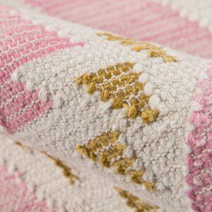 Novogratz by Momeni Rugs Indio 100% Wool Hand Made Contemporary Area Rug, 3' X 5', Pink (INDIOIND-1PNK3050)