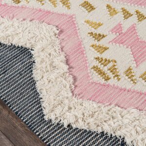 Novogratz by Momeni Rugs Indio 100% Wool Hand Made Contemporary Area Rug, 3' X 5', Pink (INDIOIND-1PNK3050)