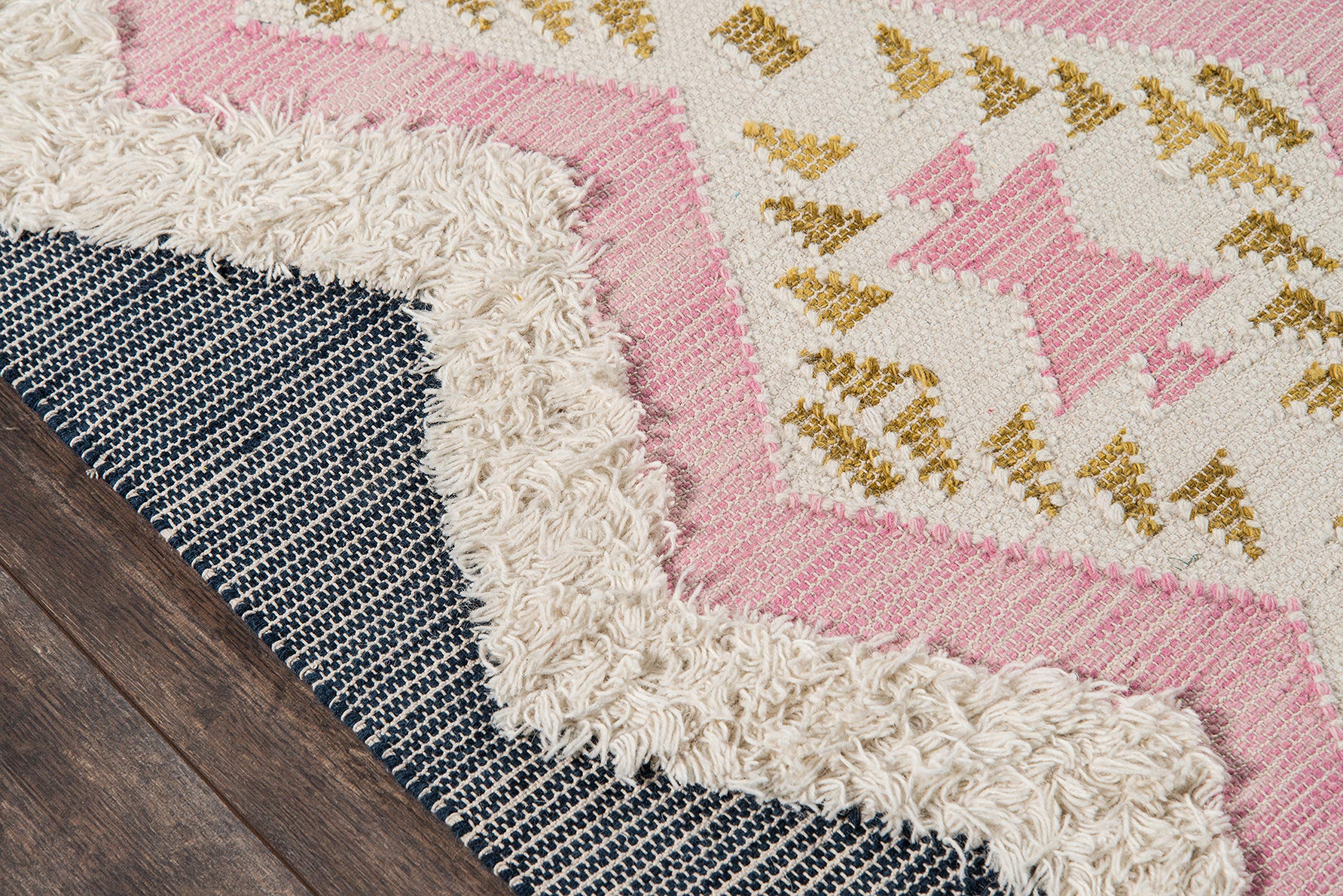 Novogratz by Momeni Rugs Indio 100% Wool Hand Made Contemporary Area Rug, 3' X 5', Pink (INDIOIND-1PNK3050)