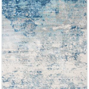 SAFAVIEH Jasper Collection Area Rug - 9' x 12', Grey & Blue, Modern Abstract Design, Non-Shedding & Easy Care, Ideal for High Traffic Areas in Living Room, Bedroom (JSP107G)