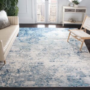 safavieh jasper collection area rug - 9' x 12', grey & blue, modern abstract design, non-shedding & easy care, ideal for high traffic areas in living room, bedroom (jsp107g)