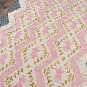 Novogratz by Momeni Rugs Indio 100% Wool Hand Made Contemporary Area Rug, 3' X 5', Pink (INDIOIND-1PNK3050)