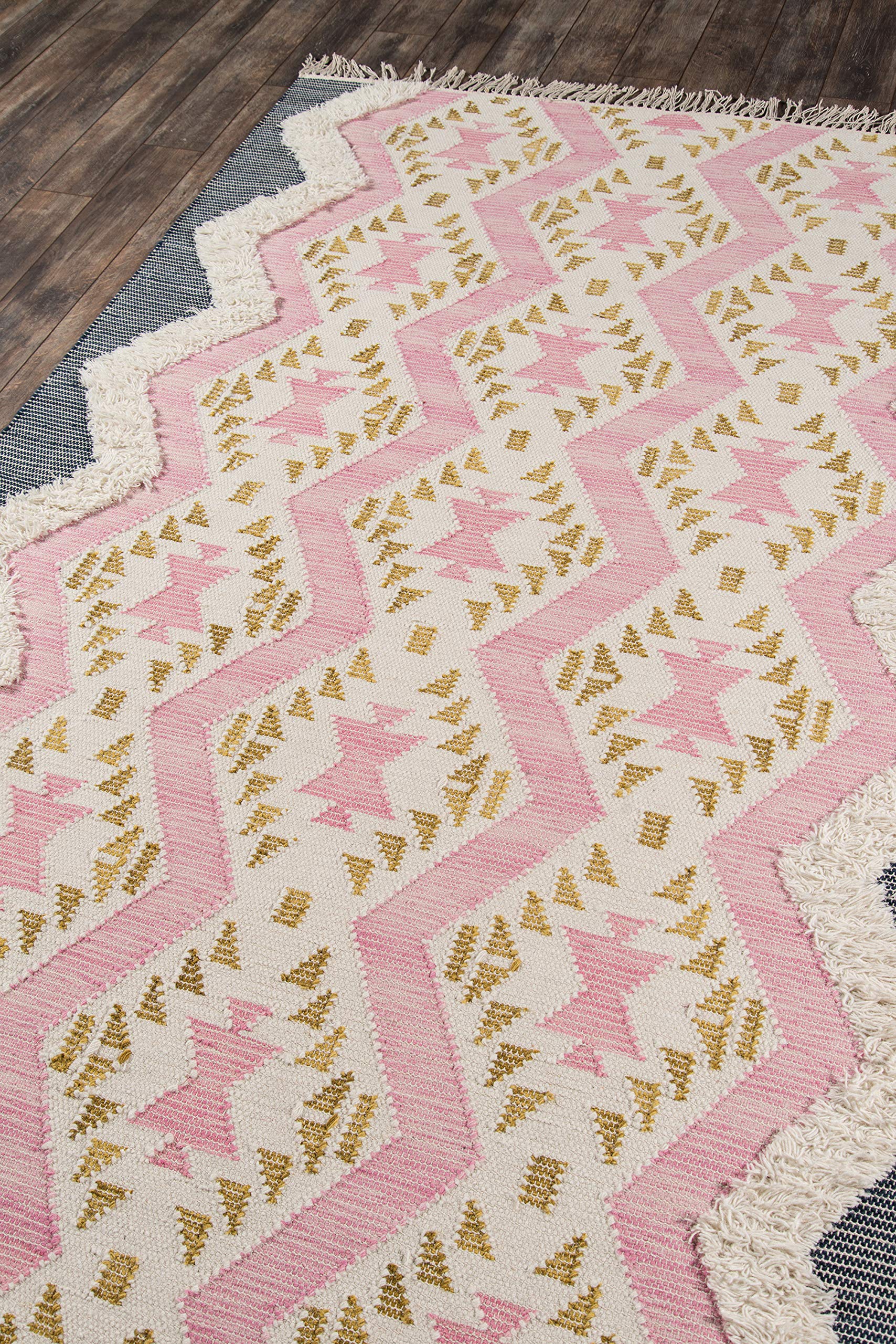 Novogratz by Momeni Rugs Indio 100% Wool Hand Made Contemporary Area Rug, 3' X 5', Pink (INDIOIND-1PNK3050)