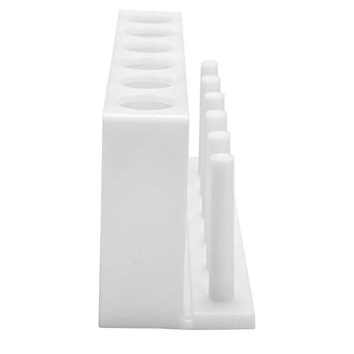 Hilitand Test Tube Rack, 6 Holes 6 Slots Plastic Test Tube Holder Storage Stand for Drying Less Than 25mm Tubes White