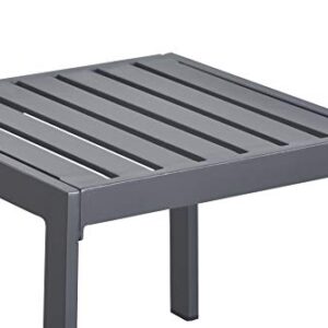 Tommy Hilfiger Monterey Modern Patio Outdoor Furniture Collection, Weather Resistant, Easy Assembly Metal Frame, Side Table, Navy Blue & Dark Gray