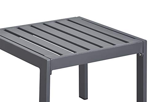 Tommy Hilfiger Monterey Modern Patio Outdoor Furniture Collection, Weather Resistant, Easy Assembly Metal Frame, Side Table, Navy Blue & Dark Gray