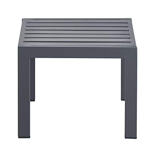 Tommy Hilfiger Monterey Modern Patio Outdoor Furniture Collection, Weather Resistant, Easy Assembly Metal Frame, Side Table, Navy Blue & Dark Gray