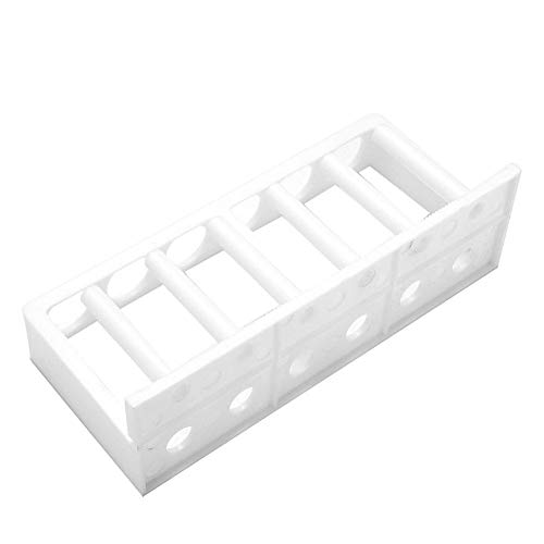 Hilitand Test Tube Rack, 6 Holes 6 Slots Plastic Test Tube Holder Storage Stand for Drying Less Than 25mm Tubes White