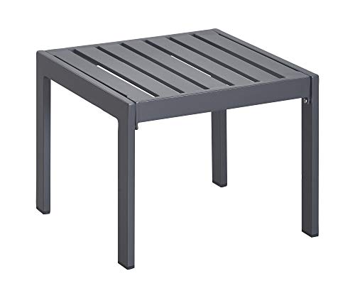 Tommy Hilfiger Monterey Modern Patio Outdoor Furniture Collection, Weather Resistant, Easy Assembly Metal Frame, Side Table, Navy Blue & Dark Gray