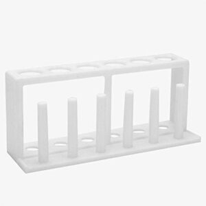 Hilitand Test Tube Rack, 6 Holes 6 Slots Plastic Test Tube Holder Storage Stand for Drying Less Than 25mm Tubes White