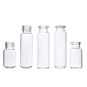 J&K Scientific 20ml Headspace Sample Vial, Clear Glass, 20mm Crimp-top, Rounded Bottom (Pack of 100)