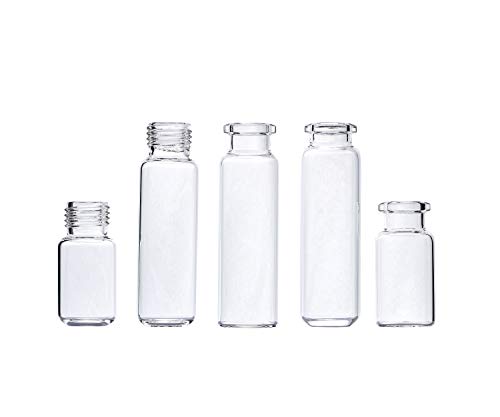 J&K Scientific 20ml Headspace Sample Vial, Clear Glass, 20mm Crimp-top, Rounded Bottom (Pack of 100)