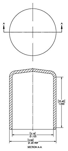 (Pack of 25) 1/8"- 3/16" Round Black Vinyl Flexible End Cap Bolt Screw Rubber Thread Protector Safety Cover | for 0.125 Inch Pipe Post Tubing Rod OD Cover - 1" Inside Height | by SBD