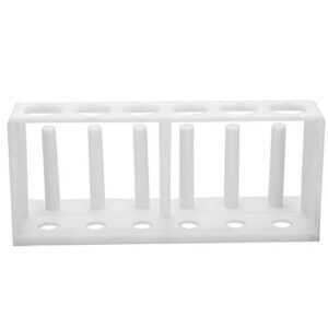 Hilitand Test Tube Rack, 6 Holes 6 Slots Plastic Test Tube Holder Storage Stand for Drying Less Than 25mm Tubes White