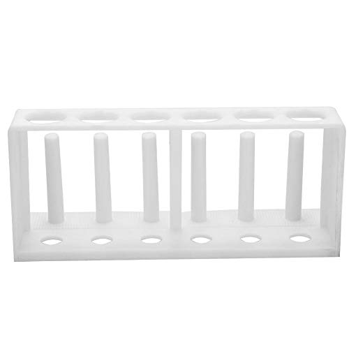 Hilitand Test Tube Rack, 6 Holes 6 Slots Plastic Test Tube Holder Storage Stand for Drying Less Than 25mm Tubes White