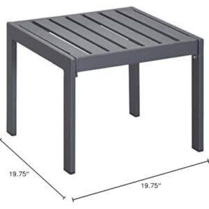 Tommy Hilfiger Monterey Modern Patio Outdoor Furniture Collection, Weather Resistant, Easy Assembly Metal Frame, Side Table, Navy Blue & Dark Gray