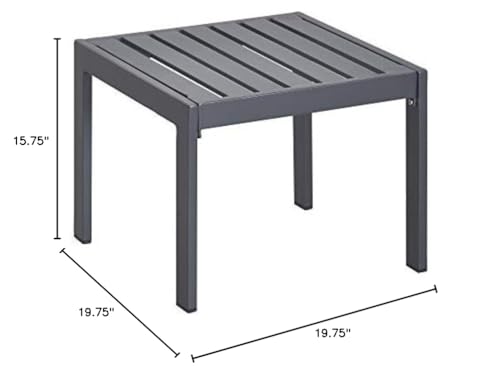 Tommy Hilfiger Monterey Modern Patio Outdoor Furniture Collection, Weather Resistant, Easy Assembly Metal Frame, Side Table, Navy Blue & Dark Gray