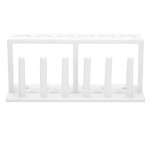 Hilitand Test Tube Rack, 6 Holes 6 Slots Plastic Test Tube Holder Storage Stand for Drying Less Than 25mm Tubes White